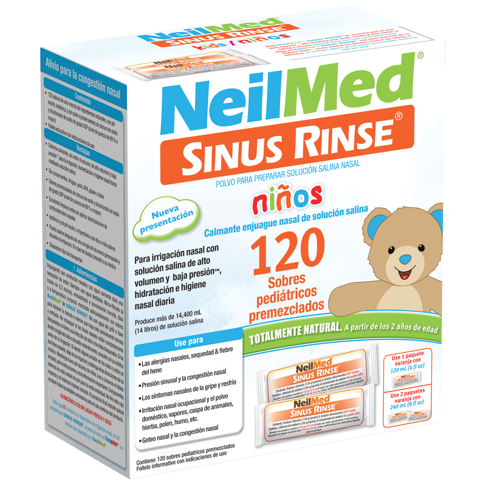 Sinus Rinse Pediátrico Refill 120 Sobres - NeilMed Mexico Web Store